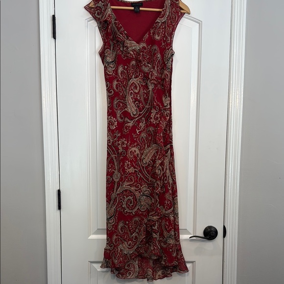 The Limited | Dresses | The Limited Paisley Red Dress 0 Silk Size 8 ...